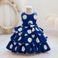 China 7Y-8Y Kid Polka Dot Princess Birthday Dress 60% Cotton for sale