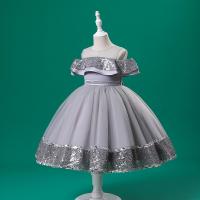 China Cotton Children's Dress Clothing Mid length Sequin Design Girls Princess Dress for sale