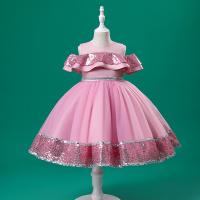 China Cotton Children's Dress Clothing Mid length Sequin Design Girls Princess Dress for sale
