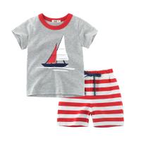 China Summer Baby Children's Clothing Sets Short Sleeved Hooded Collar for sale