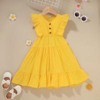 China Summer Children'S Clothing Dress Children'S Solid Color Suspender Pleated Dress for sale