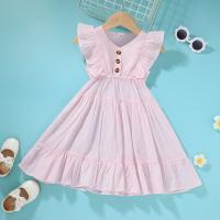 China Summer Children'S Clothing Dress Children'S Solid Color Suspender Pleated Dress for sale