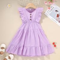 China Summer Children'S Clothing Dress Children'S Solid Color Suspender Pleated Dress for sale