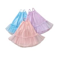 China Children'S Dress Clothing Summer Princess Dress Solid Color Baby Sling Dress for sale