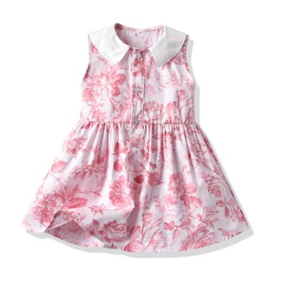 China Summer Children'S Clothing Print Girls Dresses Sleeveless Cotton Princess Dress for sale