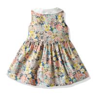 China Summer Children's Clothing Children's Vintage Dress Sleeveless Doll Collar Floral Dress for sale
