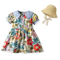 China Summer Children'S Clothing Polka Dot Puff Sleeves Baby Girl Dresses With Visor Hat for sale