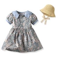 China Summer Children'S Clothing Polka Dot Puff Sleeves Baby Girl Dresses With Visor Hat for sale