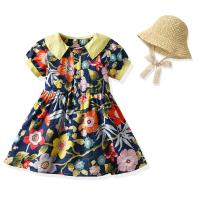 China Summer Children'S Clothing Polka Dot Puff Sleeves Baby Girl Dresses With Visor Hat for sale