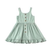 China Summer Children'S Clothing Baby Girls Suspender Dress Solid Color for sale