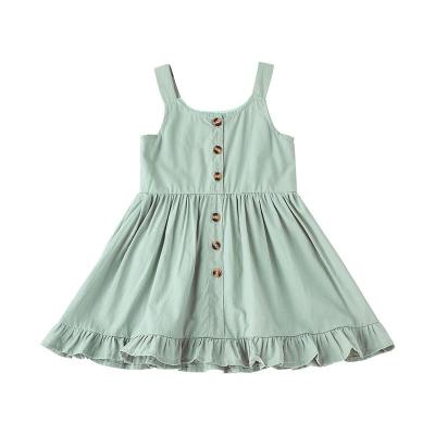 China Summer Children'S Clothing Baby Girls Suspender Dress Solid Color for sale