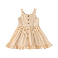 China Summer Children'S Clothing Baby Girls Suspender Dress Solid Color for sale