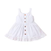 China Summer Children'S Clothing Baby Girls Suspender Dress Solid Color for sale