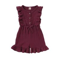 China Children'S Outfit Sets Solid Color Ruffled Children'S Jumpsuit Multi Color Optional for sale