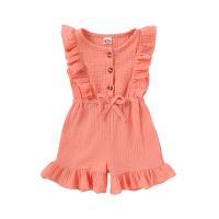 China Children'S Outfit Sets Solid Color Ruffled Children'S Jumpsuit Multi Color Optional for sale