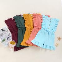 China Children'S Outfit Sets Solid Color Ruffled Children'S Jumpsuit Multi Color Optional for sale