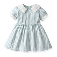 China Plaid Lapel Bubble Short Sleeved Princess Dress Summer Children'S Clothing for sale