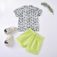 China Children'S Outfit Sets Boys Shirt Shorts Suit Bow Tie Three Piece Set for sale