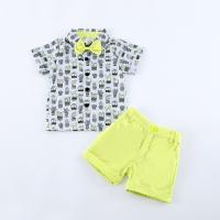 China Children'S Outfit Sets Boys Shirt Shorts Suit Bow Tie Three Piece Set for sale
