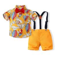 China Children'S Outfit Sets Summer Boy Short Sleeved Shirt Woven Pants Suit for sale