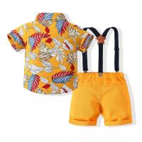 China Children'S Outfit Sets Summer Boy Short Sleeved Shirt Woven Pants Suit for sale