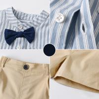 China Children'S Outfit Sets Short Sleeve Top Bow Tie Casual Children'S Wear Two Piece Set for sale