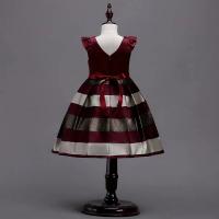 China Children'S Dress Clothing Summer Flying Sleeve Striped Girls' Dresses 2-12 for sale