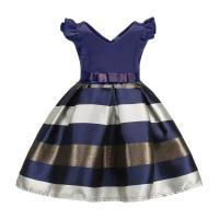 China Children'S Dress Clothing Summer Flying Sleeve Striped Girls' Dresses 2-12 for sale