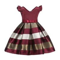 China Children'S Dress Clothing Summer Flying Sleeve Striped Girls' Dresses 2-12 for sale