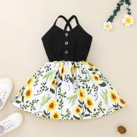China Printing Fashion Suspender Children'S Dress Clothing Sleeveless for sale