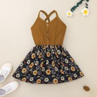 China Printing Fashion Suspender Children'S Dress Clothing Sleeveless for sale