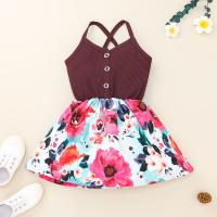 China Printing Fashion Suspender Children'S Dress Clothing Sleeveless for sale