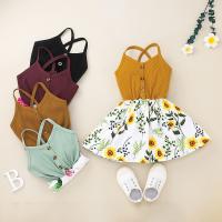 China Printing Fashion Suspender Children'S Dress Clothing Sleeveless for sale
