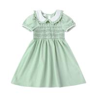 China Girls Short Sleeve Dress Solid Color Children's Dress Clothing for sale