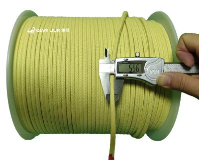 China 100 Percent Kevlar Aramid Rope Braided Kevlar Yarn For Northglass Furnaces for sale