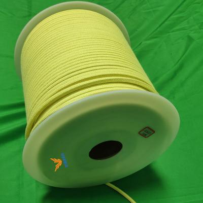 China High Tensile Strength Kevlar Aramid Rope 5.5mm*5.5mm Braided Kevlar Cord for sale