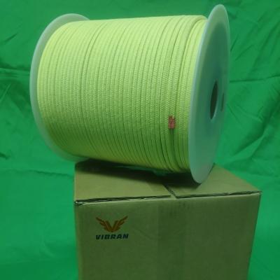 China 5.5*5.5mm 250M 100% Kevlar Aramid Yarn Rope For Glass Tempering Furnace for sale