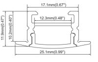 China Aluminum Profile for Cabinet Lighting 25x12mm Mini Size Furniture LED Strip Housing for sale