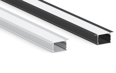 China 65mm x 35mm Aluminum LED Linear Profile Recessed Lighting with PC Milky Cover for sale