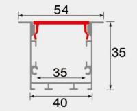 China LEDCORP Aluminum Profile Recessed Embedded Groove 2M for Sustainable LED Lighting Design for sale