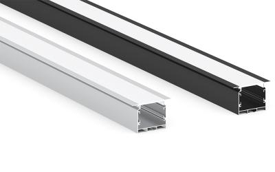 China LEDCORP Aluminum Profile Recessed Groove for LED Strip Light 2m Self Installation Office for sale
