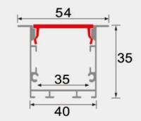 China LEDCORP Aluminum Profile Recessed Groove for LED Strip Light 2m Self Installation Office for sale