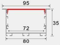 China LEDCORP® Customized Aluminum Profile Recessed/Embedded/Reture Groove for Linear Light Assembly for office for sale
