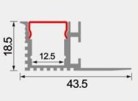 China LEDCORP Customized Aluminum Profile Recessed Groove for Linear Light Assembly 10mm Width 2m Length for sale
