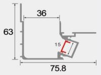 China LEDCORP Customized Aluminum Profile Return Groove for Linear Light Systems 2m Length for sale
