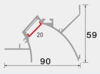 China LEDCORP® Aluminum Profile Pendant/Return Groove/Bend for LED Linear Light Customized Dimension for sale