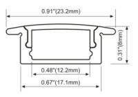 China Aluminum Linear Lighting Profile 17x8mm Mini Size for Furniture LED Strip for sale