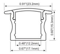 China Linear Lighting Aluminum Profile for Furniture 17x15mm Mini Size for sale