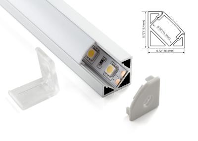 China LED Linear Aluminum Profile Corner Decoration 2m Milky Cover for Strip Lighting for sale