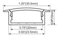 China 23.5mm Recessed Lights LED Linear lighting Aluminum Profile Diffused Cover for sale